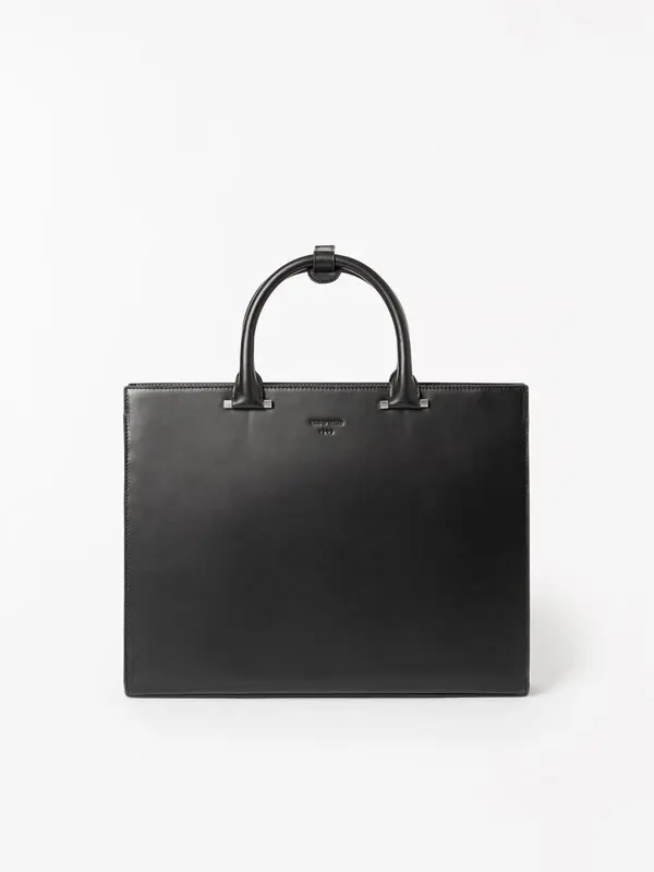 Tiger Of Sweden Valise S Leather Office Bag - Black