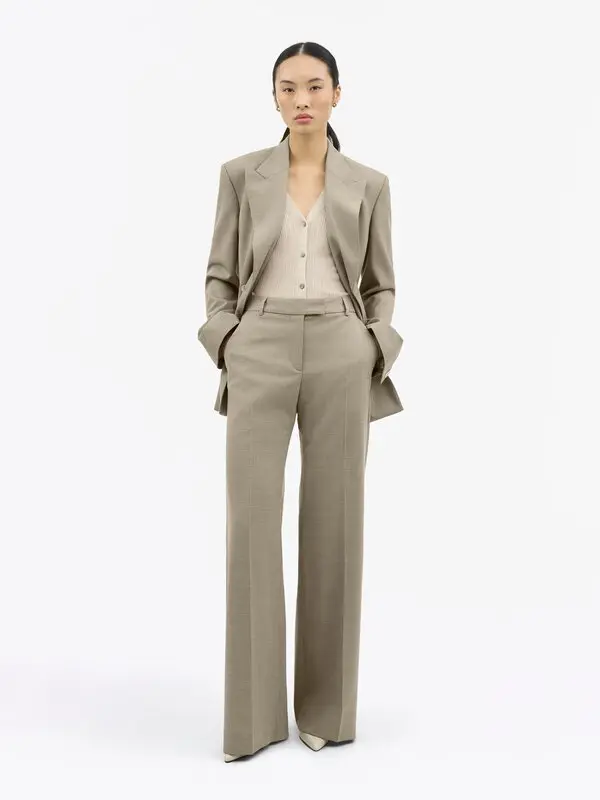 Tiger Of Sweden Hedvi Flared Wool Trousers - Cashmere