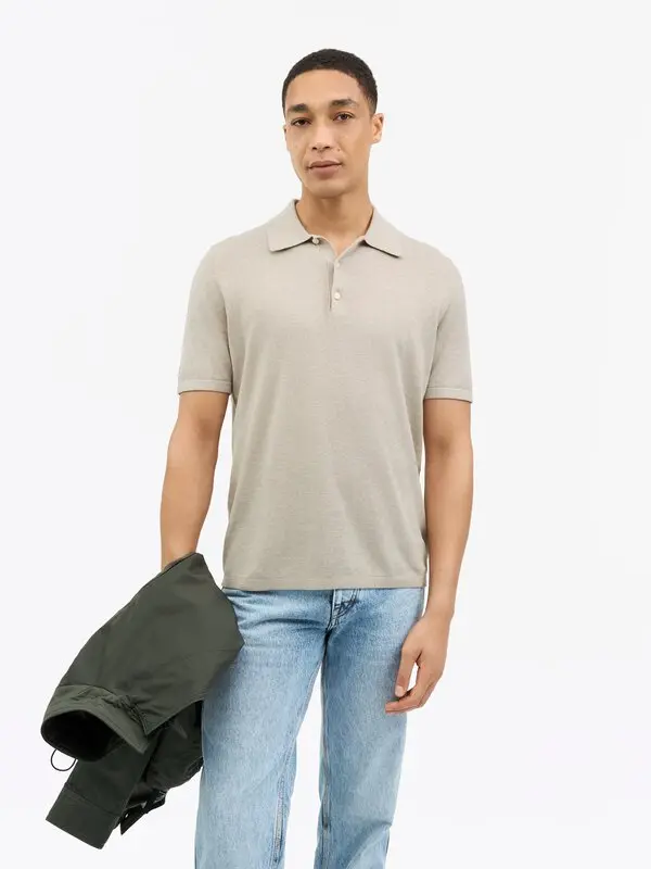 Tiger Of Sweden Erros Cotton-linen Polo Shirt - Pale Sand