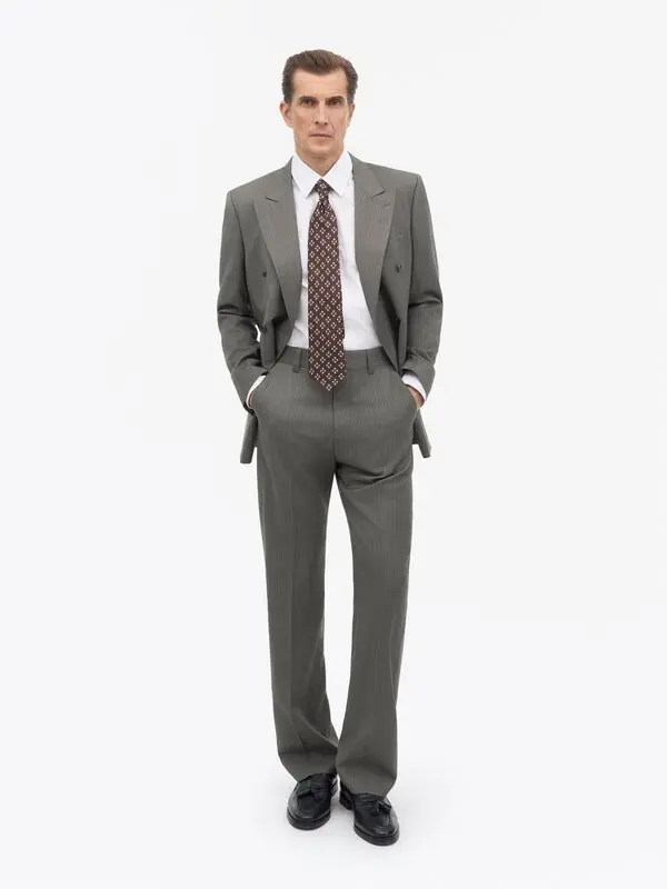 Tiger Of Sweden Tommie Pinstripe Wool Trousers - Mud
