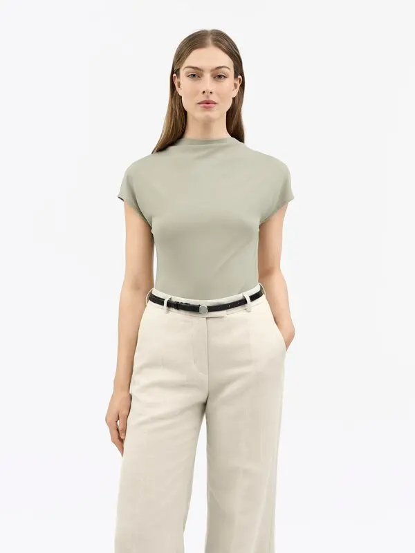 Tiger Of Sweden Alitta Slim Cap-sleeve Top - Mole