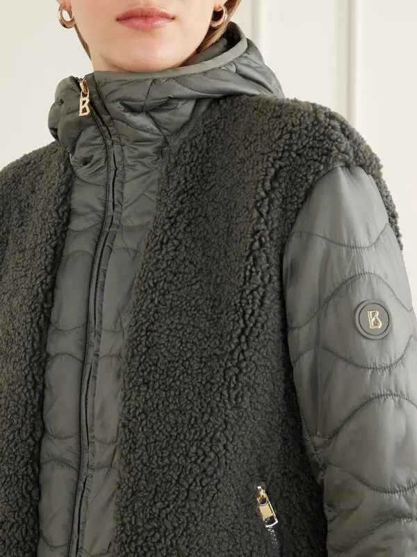Bogner Bibi Quilted Plush-trim Shell Jacket