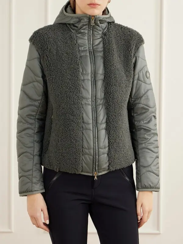 Bogner Bibi Quilted Plush-trim Shell Jacket - Green