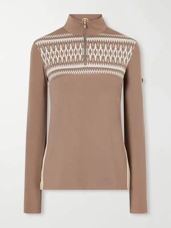 Bogner Joalyn Knit-detailed Jersey Base Layer - Brown