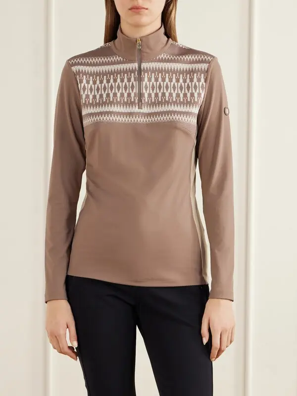 Bogner Joalyn Knit-detailed Jersey Base Layer - Brown