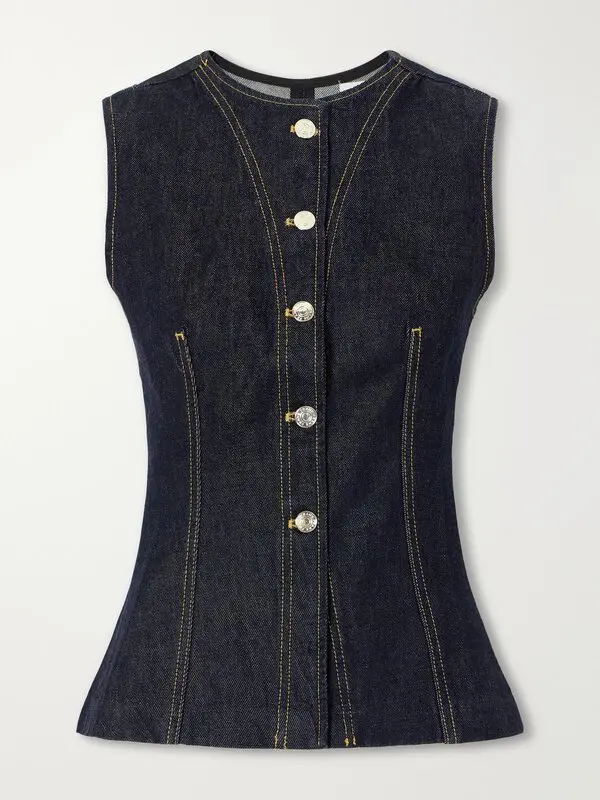FRAME The Form Denim Vest - Blue