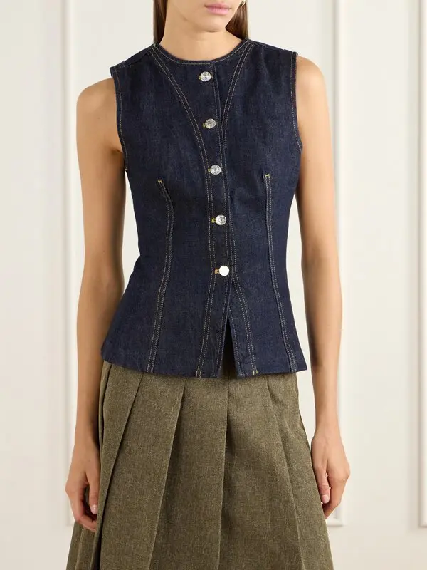 FRAME The Form Denim Vest - Blue