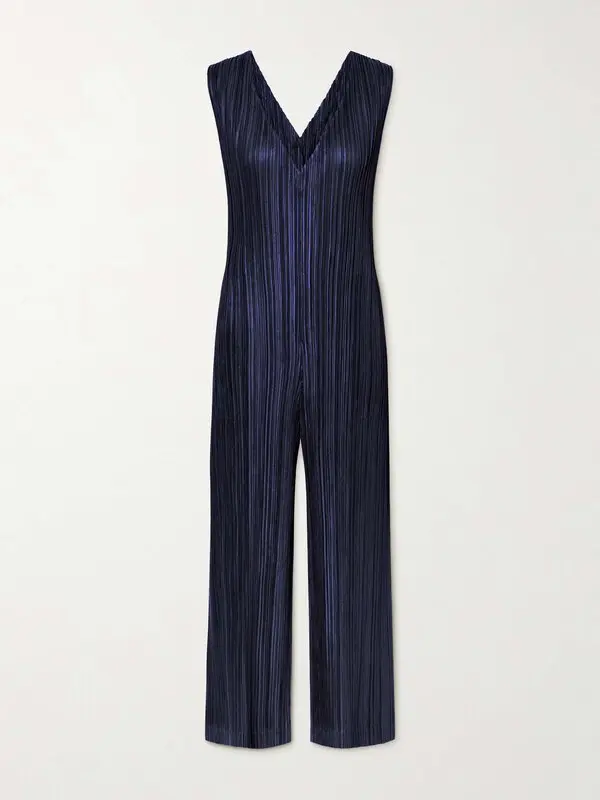 Issey Miyake September Plissé Jumpsuit - Navy