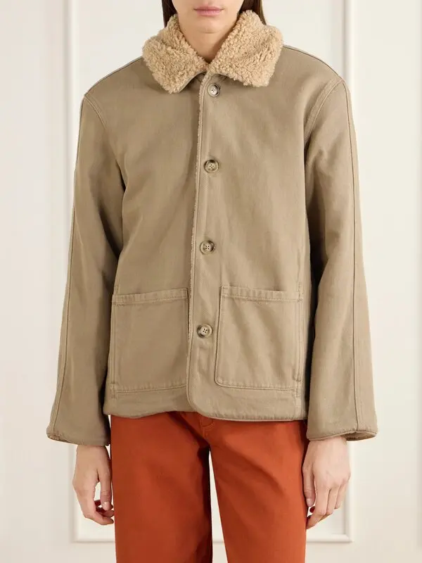 Still Here Townes Reversible Plush And Denim Jacket