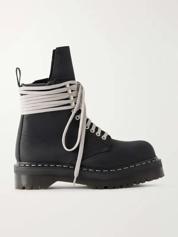 Rick Owens Dr. Martens Nubuck Ankle Boots