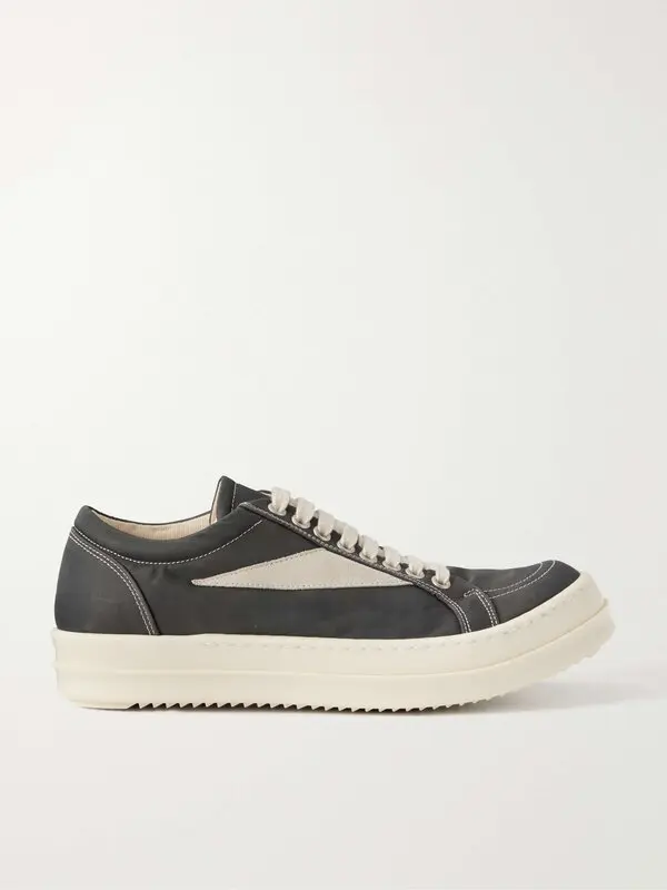 Rick Owens Vintage Suede-trimmed Shell Sneakers - Gray