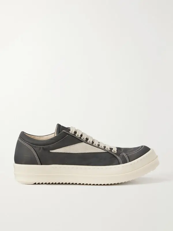 Rick Owens Vintage Suede-trimmed Shell Sneakers - Gray