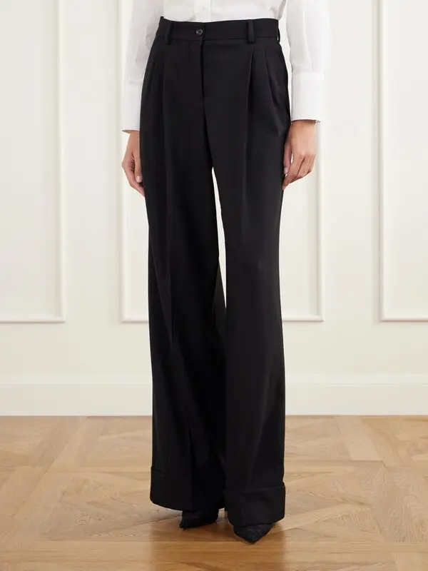 Dolce & Gabbana Wool Mid-rise Straight-leg Pants