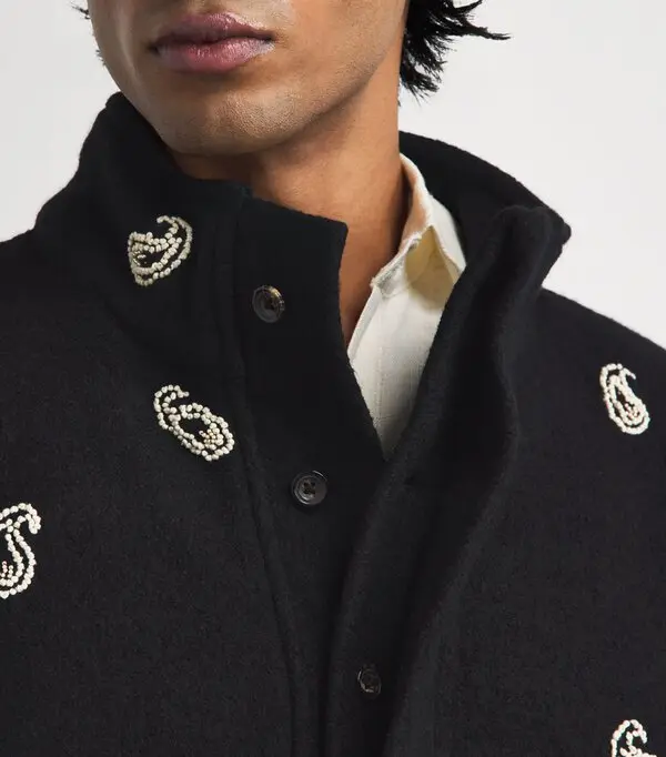 KARTIK RESEARCH Wool Paisley Embroidered Sweater