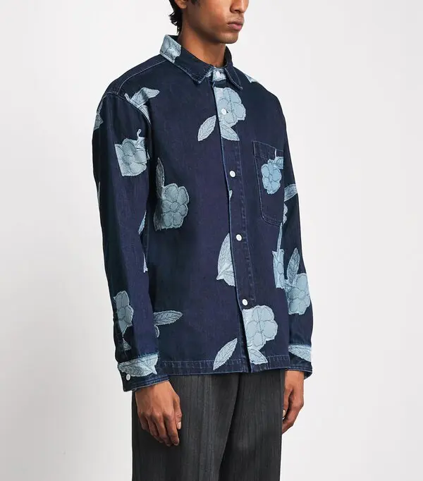 NN.07 Jacquard Floral Adwin Denim Overshirt