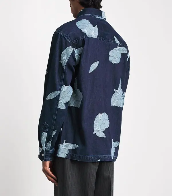 NN.07 Jacquard Floral Adwin Denim Overshirt