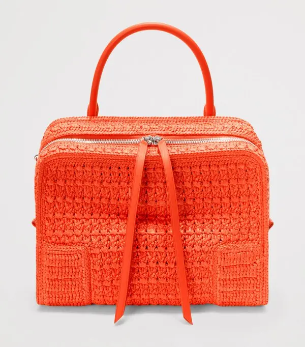 Loewe X Cosima Von Bonin Medium Crochet Amazona 180 Lazy Crab Top-handle Bag - Orange