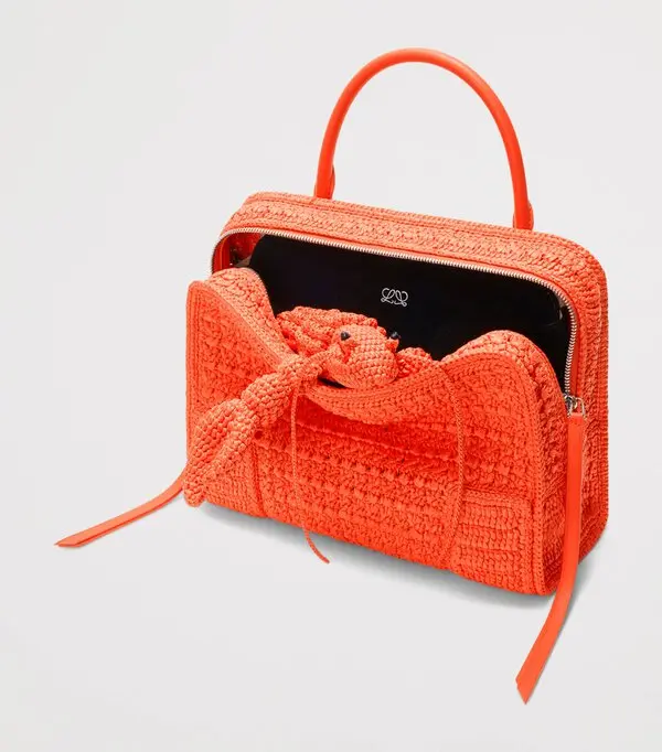 Loewe X Cosima Von Bonin Medium Crochet Amazona 180 Lazy Crab Top-handle Bag - Orange