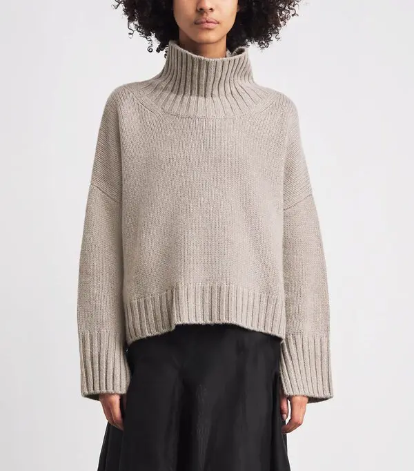Soft Goat Cashmere Rollneck Girlfriend Sweater