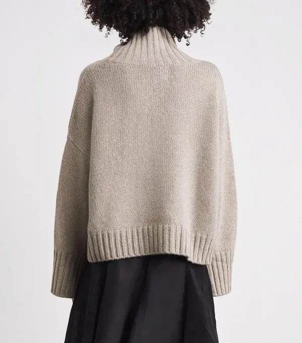 Soft Goat Cashmere Rollneck Girlfriend Sweater
