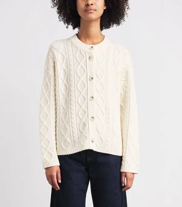 Soft Goat Cashmere Cable-knit Cardigan