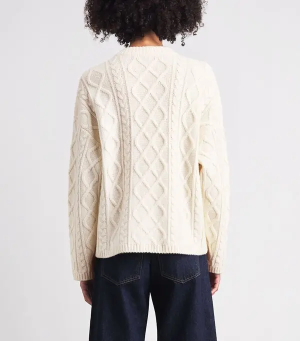 Soft Goat Cashmere Cable-knit Cardigan