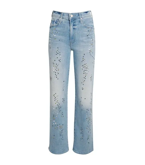 MOTHER Embellished The Kick It Straight Jeans