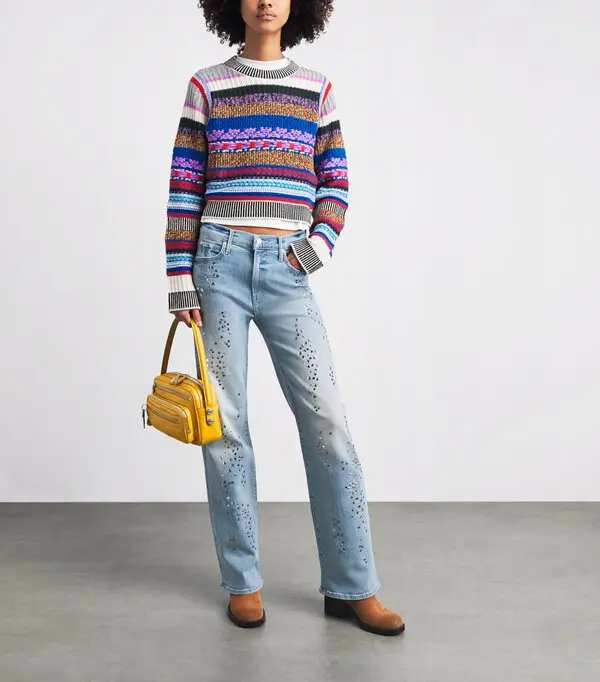 MOTHER Embellished The Kick It Straight Jeans