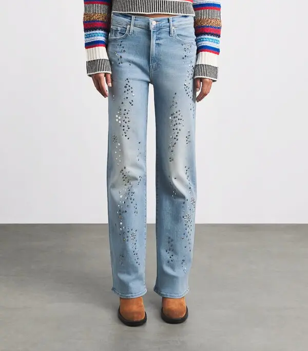 MOTHER Embellished The Kick It Straight Jeans