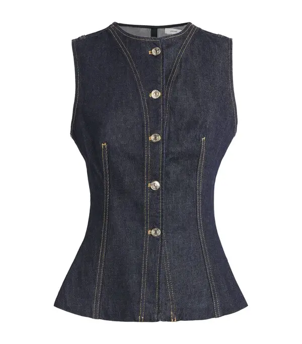 FRAME The Form Denim Vest - Navy