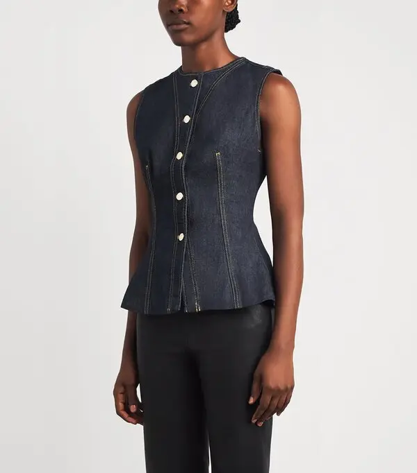 FRAME The Form Denim Vest - Navy