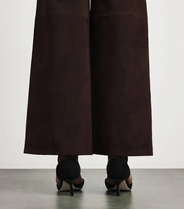 FRAME Suede Le Slim Palazzo High-rise Wide-leg Jeans