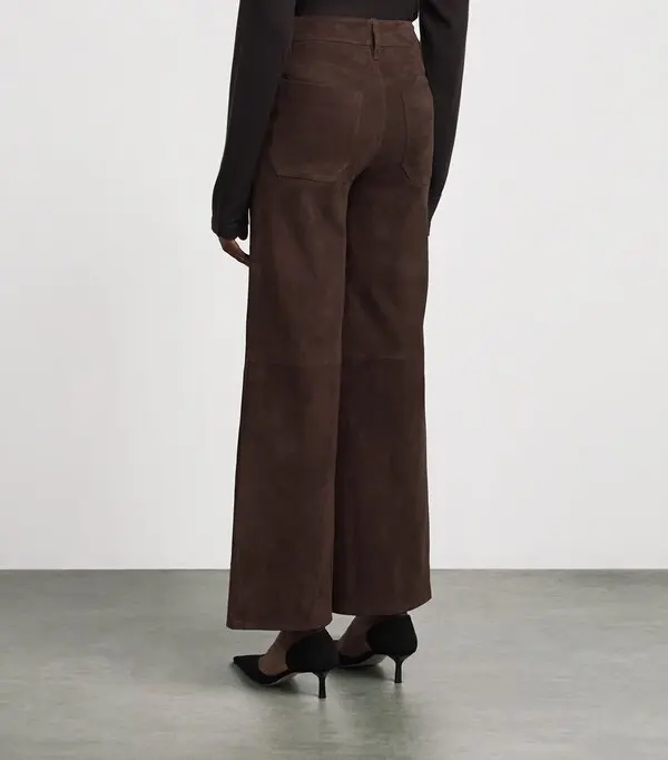 FRAME Suede Le Slim Palazzo High-rise Wide-leg Jeans