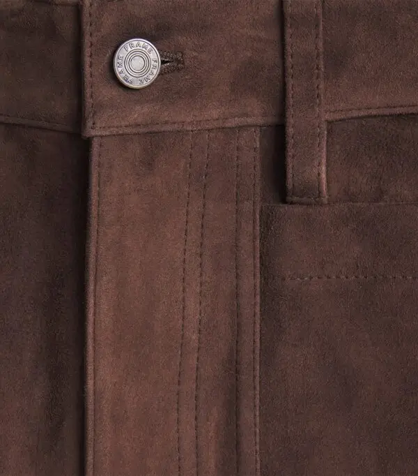FRAME Suede Le Slim Palazzo High-rise Wide-leg Jeans