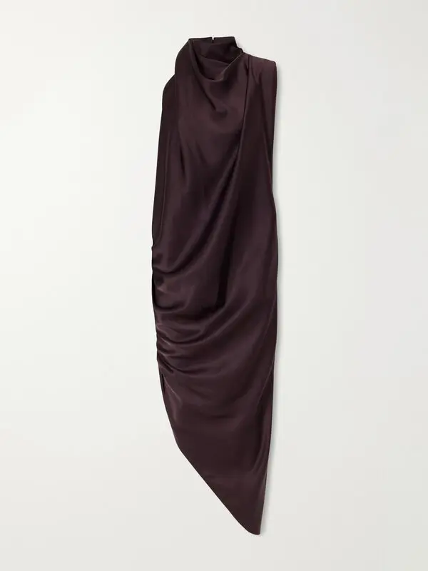 Johanna Ortiz Narrative Weaving Draped Satin Top - Brown