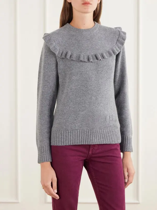Chloé Ruffled Cashmere And Wool-blend Sweater