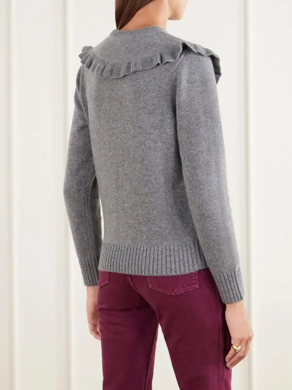 Chloé Ruffled Cashmere And Wool-blend Sweater
