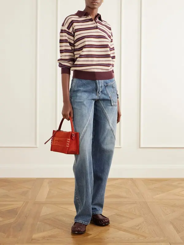 JW Anderson Loafer Small Suede Shoulder Bag - Orange