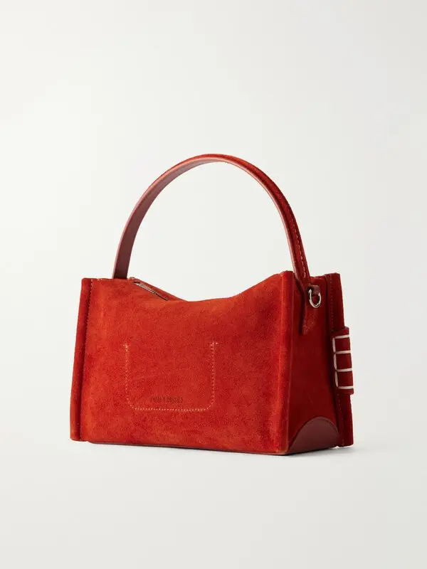 JW Anderson Loafer Small Suede Shoulder Bag - Orange