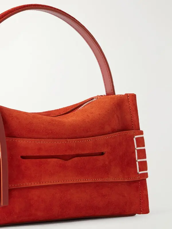 JW Anderson Loafer Small Suede Shoulder Bag - Orange