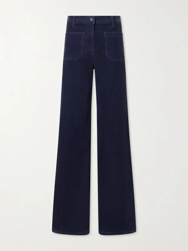 NILI LOTAN Florence Cotton-blend Corduroy Flared Pants