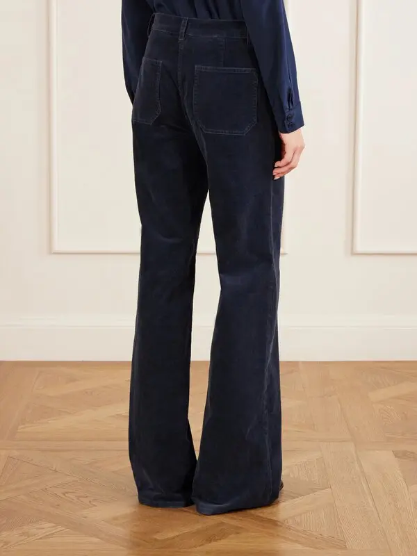 NILI LOTAN Florence Cotton-blend Corduroy Flared Pants