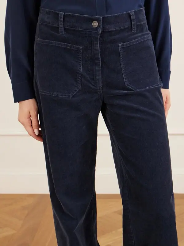 NILI LOTAN Florence Cotton-blend Corduroy Flared Pants