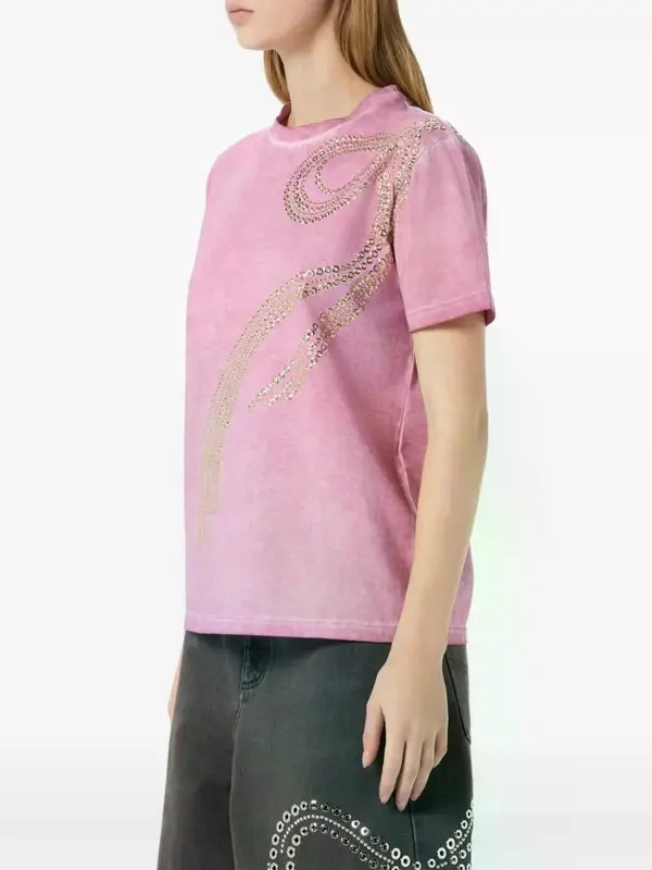Blumarine Embellished Eyelet-detail T-shirt