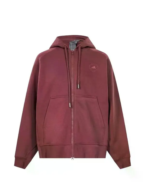 Adidas By Stella McCartney Logo-print Zip-up Hoodie - Red
