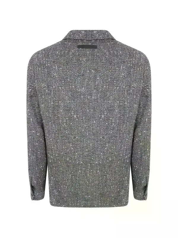 Zegna Herringbone-weave Button-up Shirt Jacket