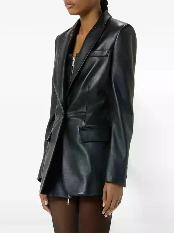 Blumarine Single-breasted Leather Jacket
