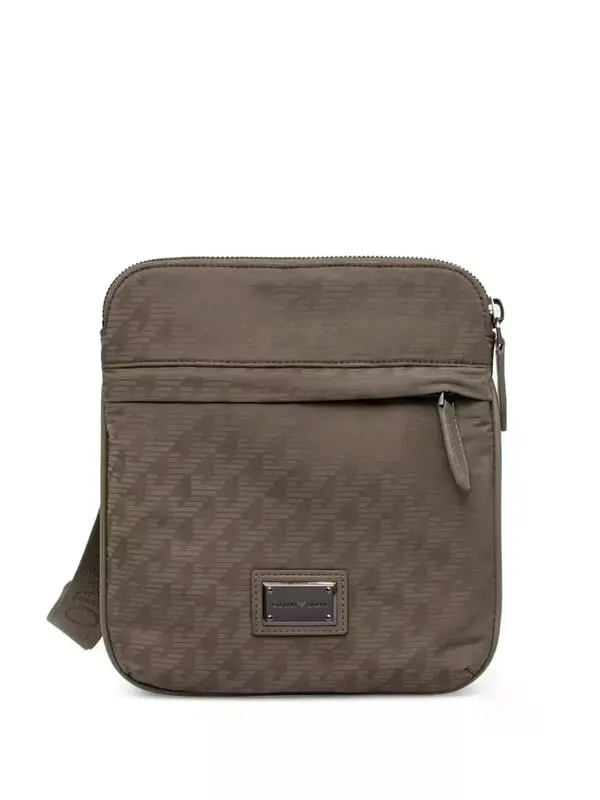 Emporio Armani Logo-monogram Messenger Bag - Brown