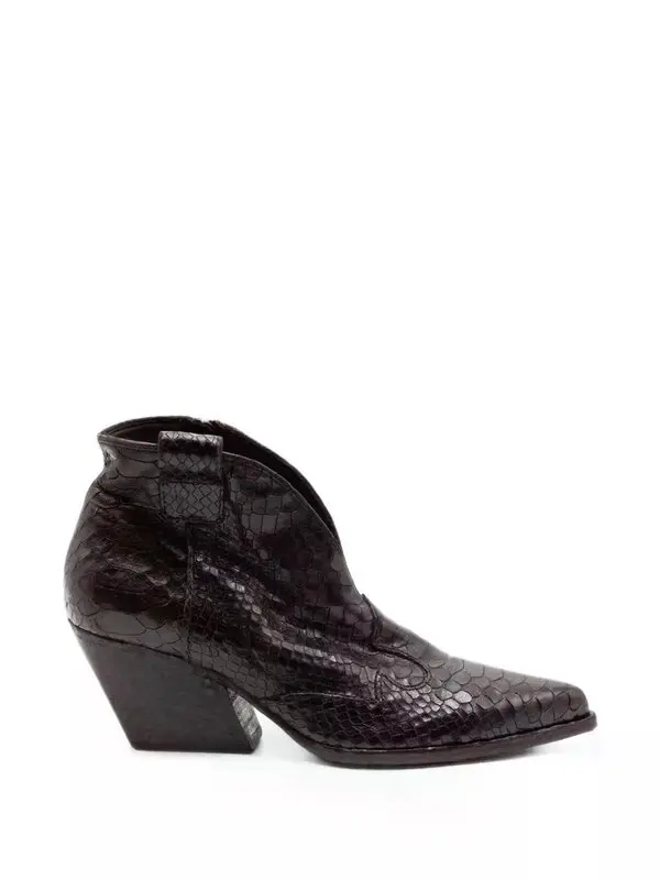 Elena Iachi Reptile-print Leather Ankle Boots