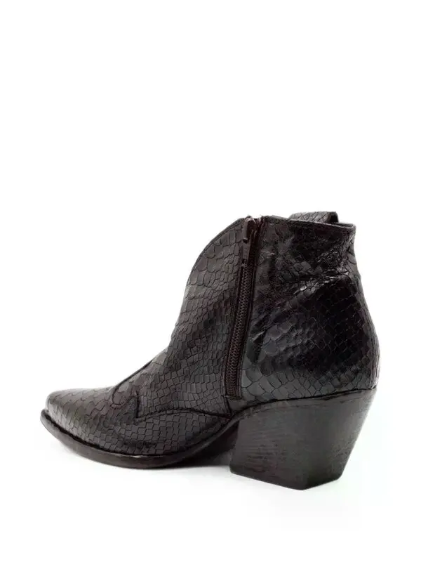Elena Iachi Reptile-print Leather Ankle Boots